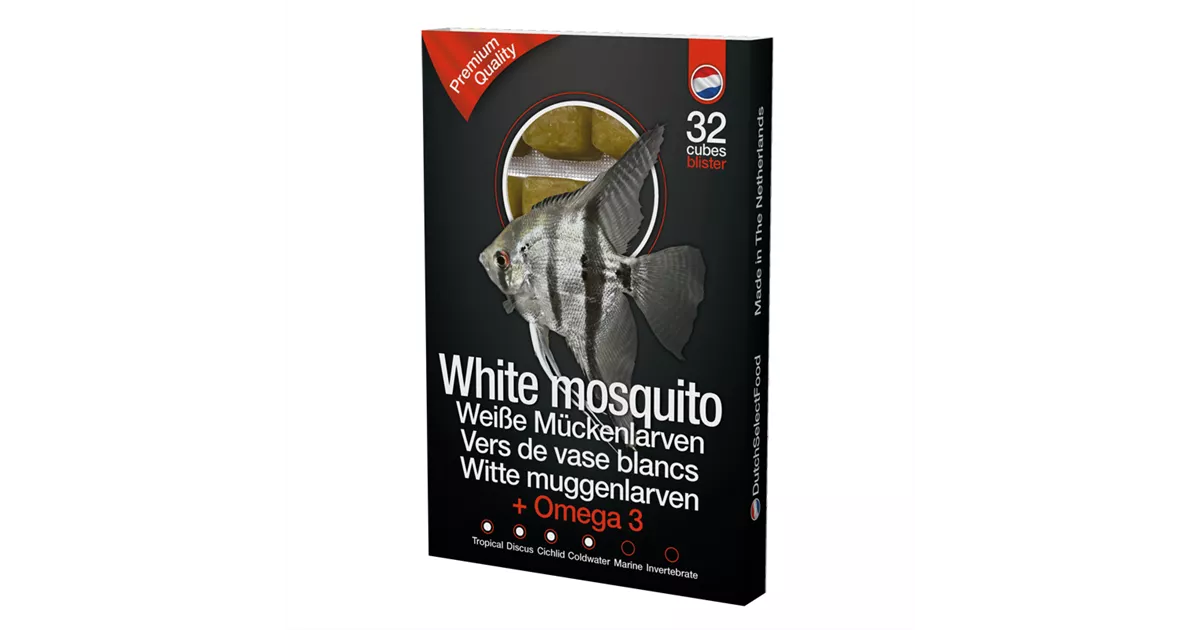 Dutch Select Weiße Mückenlarven + Omega 3 - 100g Blister